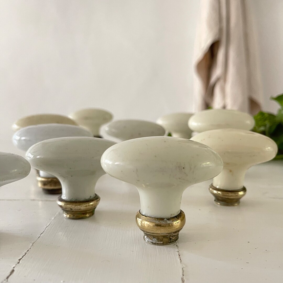 Pair French Vintage Porcelain Door Knobs Oval - Etsy Australia