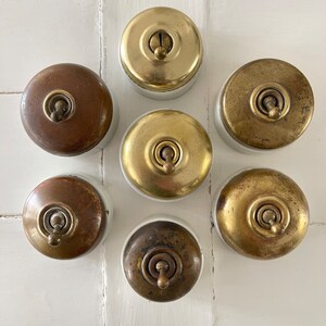 French Vintage Brass / Porcelain Light Switch - Etsy