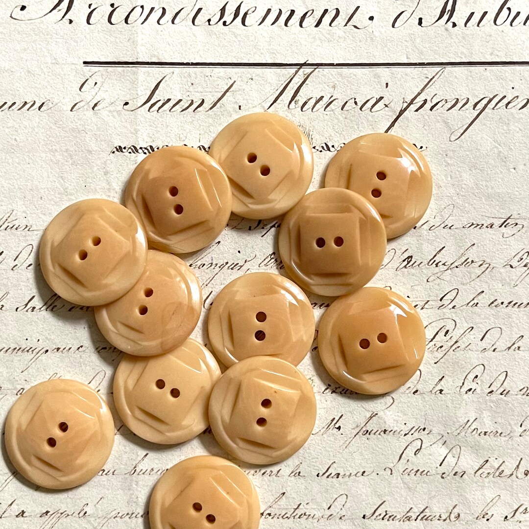 7/8 1950's Corozo French Vintage Buttons, Vegetable Ivory, Corozo - Etsy