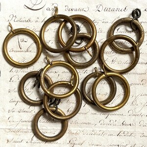 12 French Antique Café Brass Curtain Rings /shower Curtain - Etsy