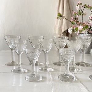 12 French Antique Paris Bistro Glasses, Cocktail Glasses, Aperitif ...