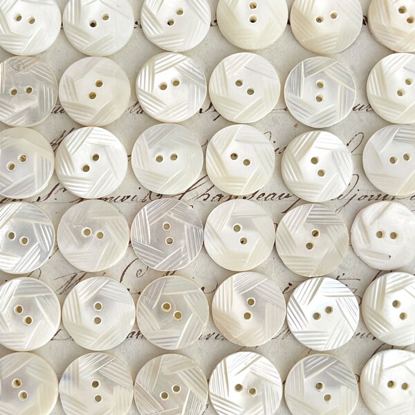Carved Mother of Pearl Buttons - Etsy