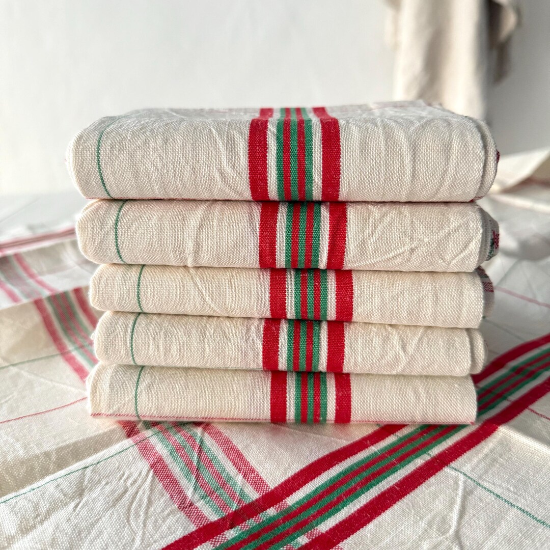 French Antique CHOLET Linen Torchon / Tea Towel, Dishcloth, New Old ...