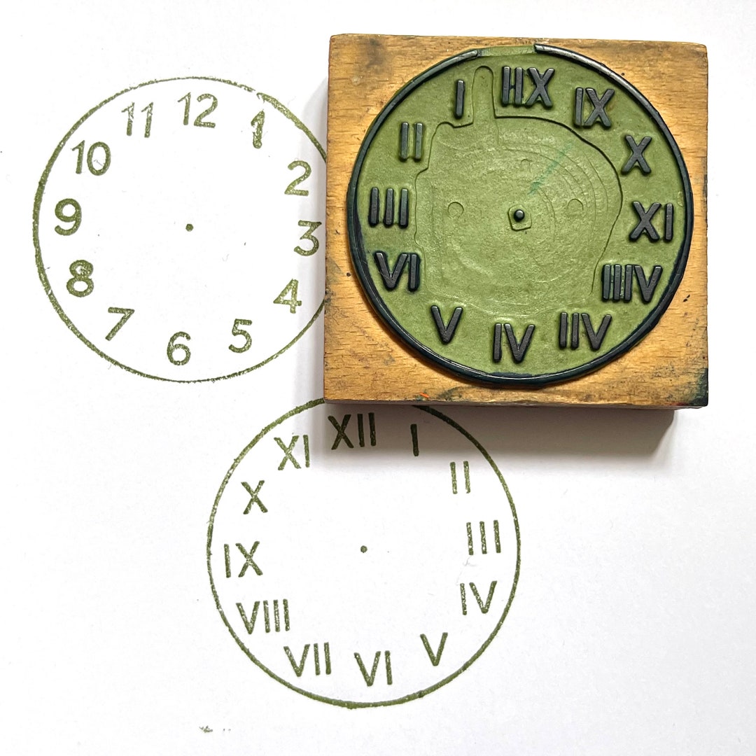2 in 1 French Vintage School Stamp Clock, Tell the Time - Etsy