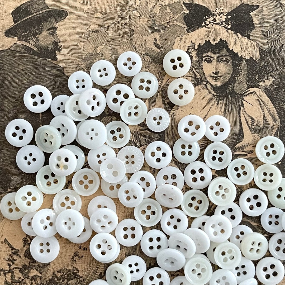 100 Tiny French Antique Milk Glass Buttons - Etsy