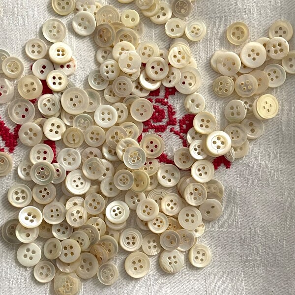 Antique French Mother of Pearl Buttons - Etsy