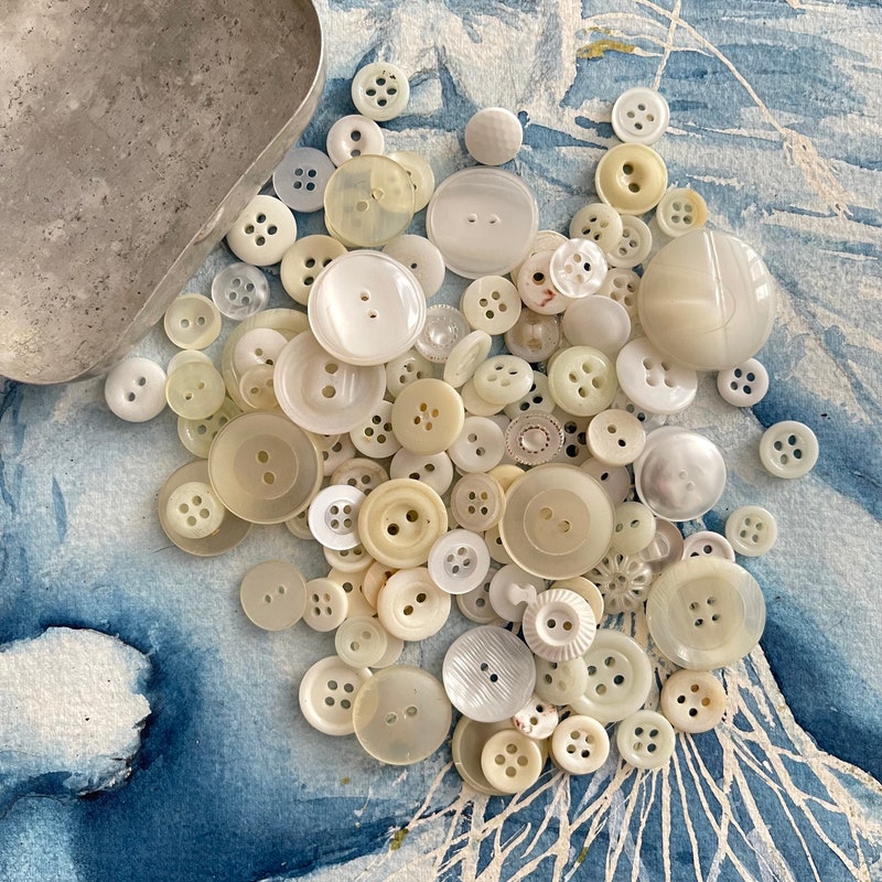 White Buttons - Etsy