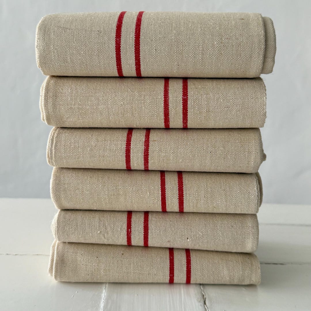 Set of 6 French Antique Linen Torchons, Dishcloths, Tea Towels - Etsy