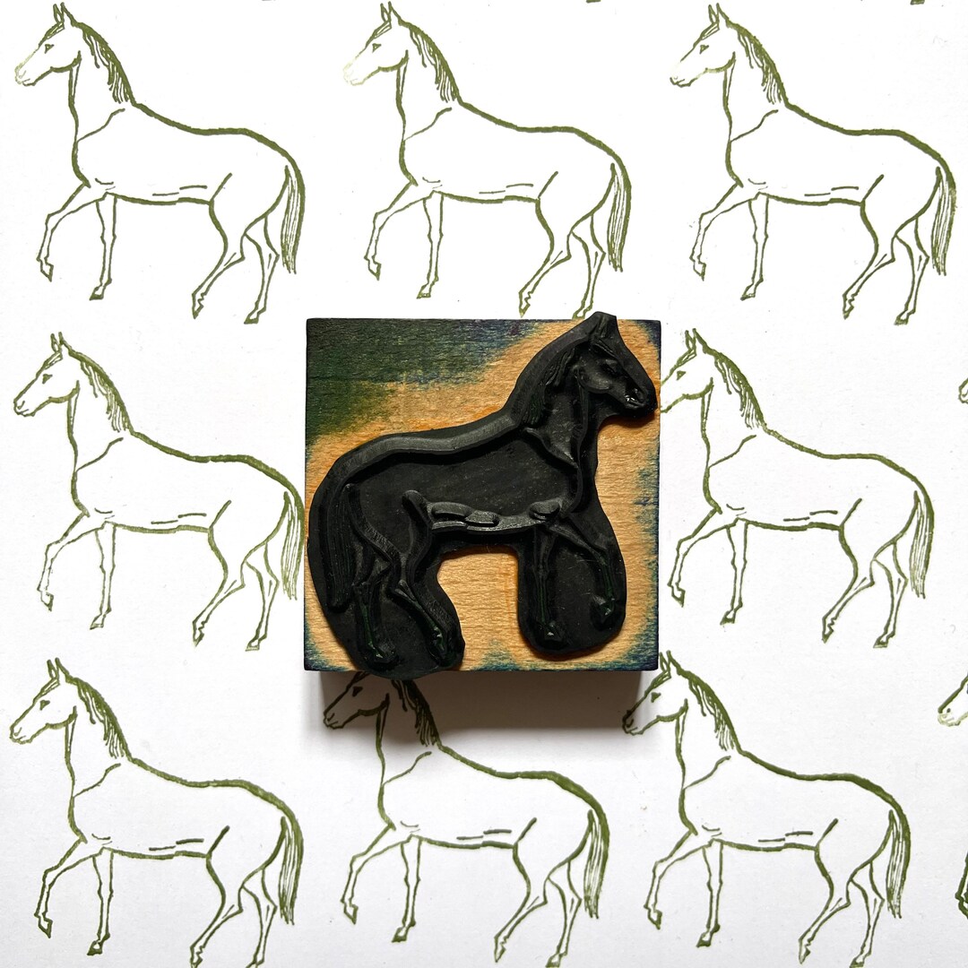 French Vintage School Stamp Horse - Etsy