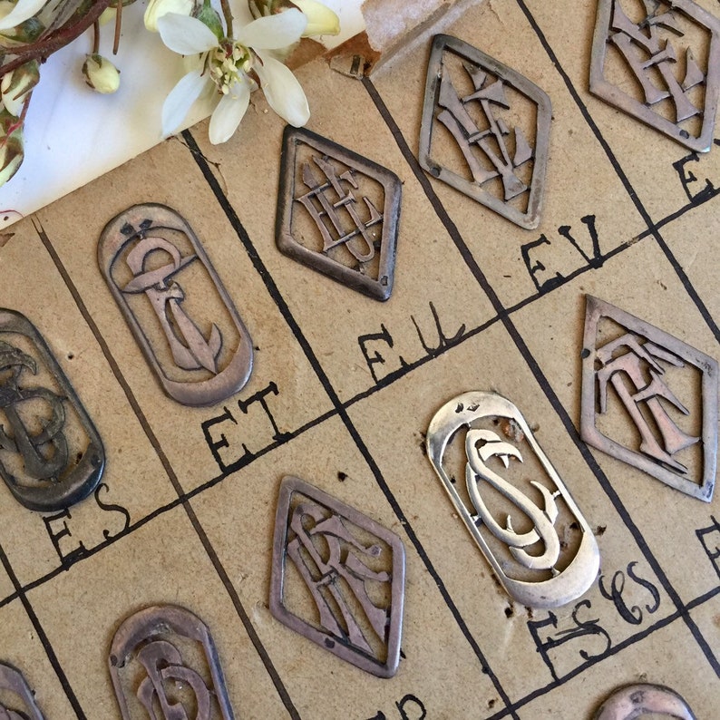 Choose 19th Century French Antique Silver Monogram Initials | Etsy