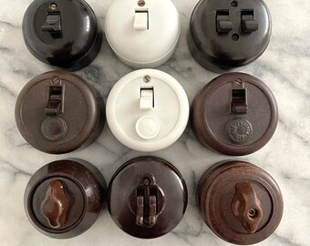 French Art Deco Bakelite Push Button Light Switch | Etsy