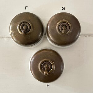 French Vintage Brass / Porcelain Light Switch - Etsy