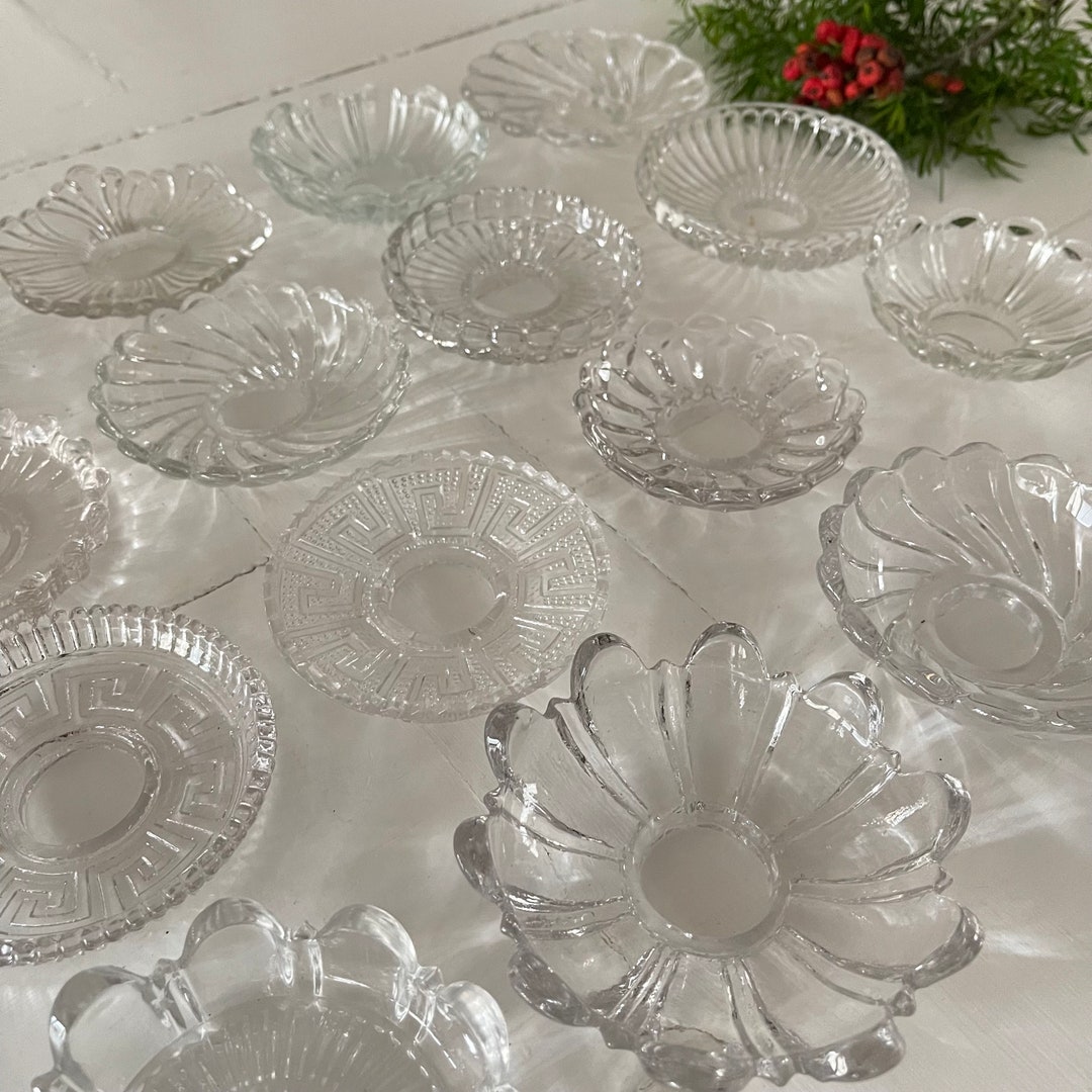 French Antique Hand Picked Chandelier Cup, Candle Drip Plate, Bobèche ...