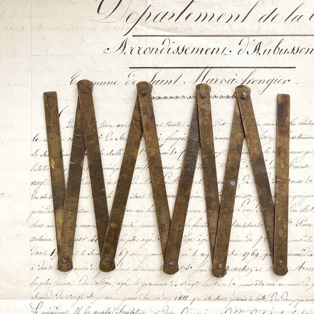 Tiny 19th C French Brass Folding Ruler - Etsy UK