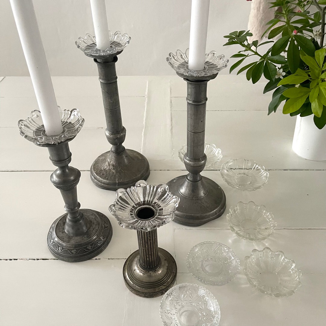 Pair French Antique Chandelier Cup, Candle Drip Plate, Bobèches - Etsy