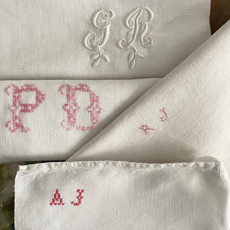 Antique Monogrammed Linens - Etsy