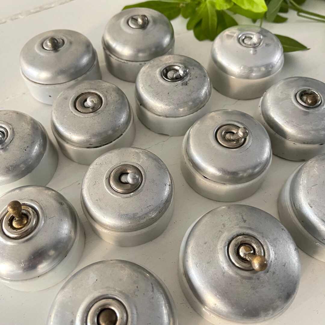 French Vintage Porcelain / Aluminium Light Switch - Etsy