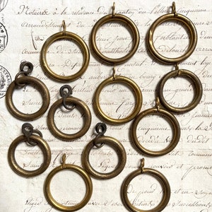 12 French Antique Café Brass Curtain Rings /shower Curtain - Etsy