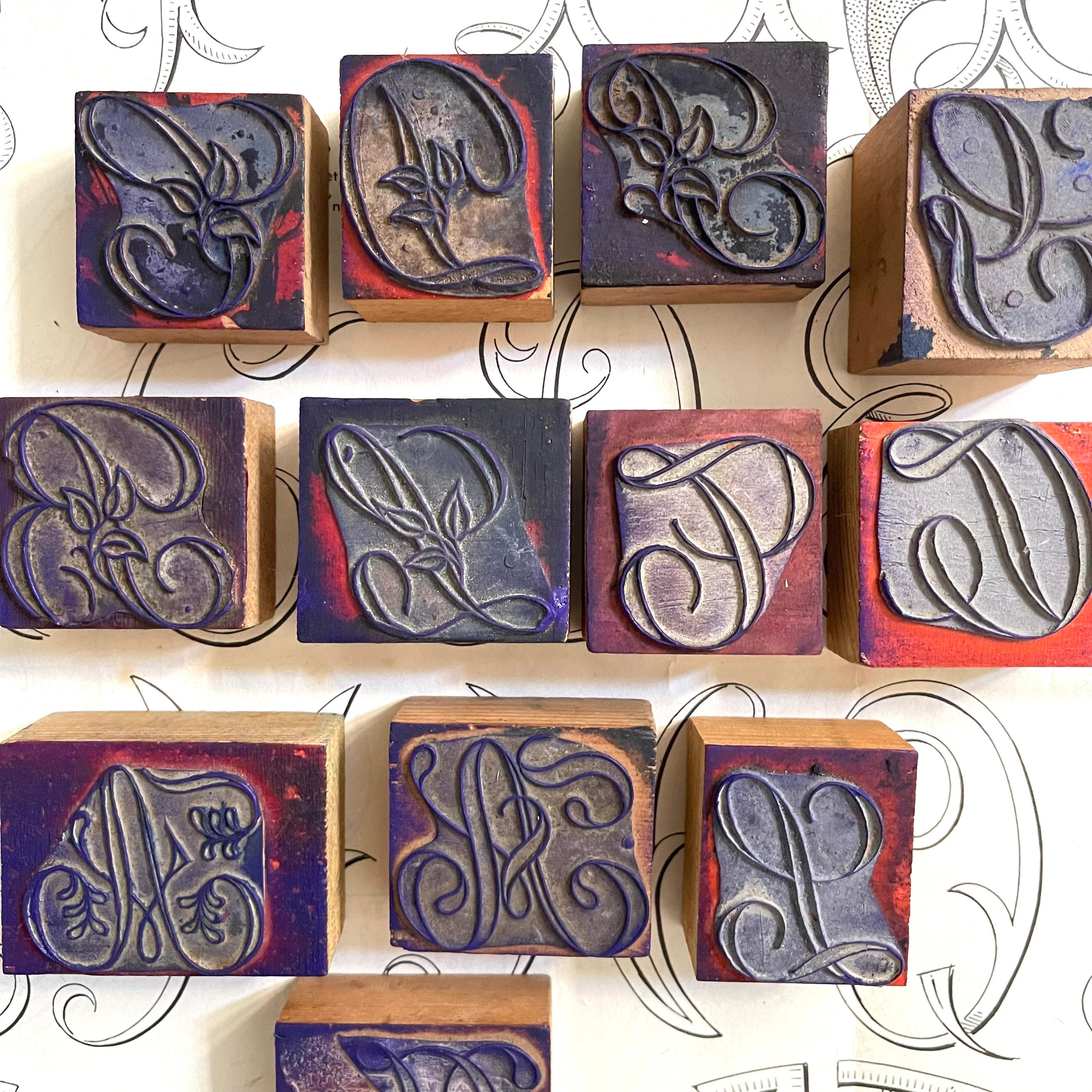 French Antique Monogram Stamp Embroidery Stamp Letter 'B' Trousseau ...