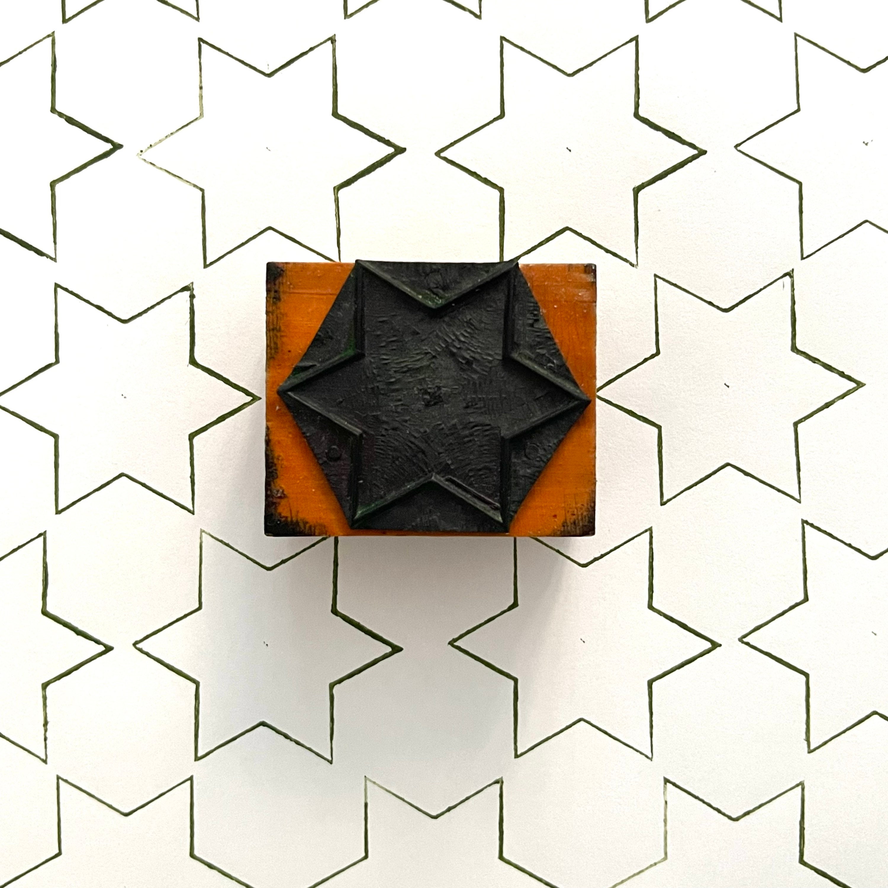 French Vintage Star School Stamp Block | Etsy