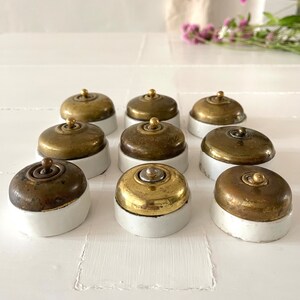 French Vintage Brass / Porcelain Light Switch - Etsy