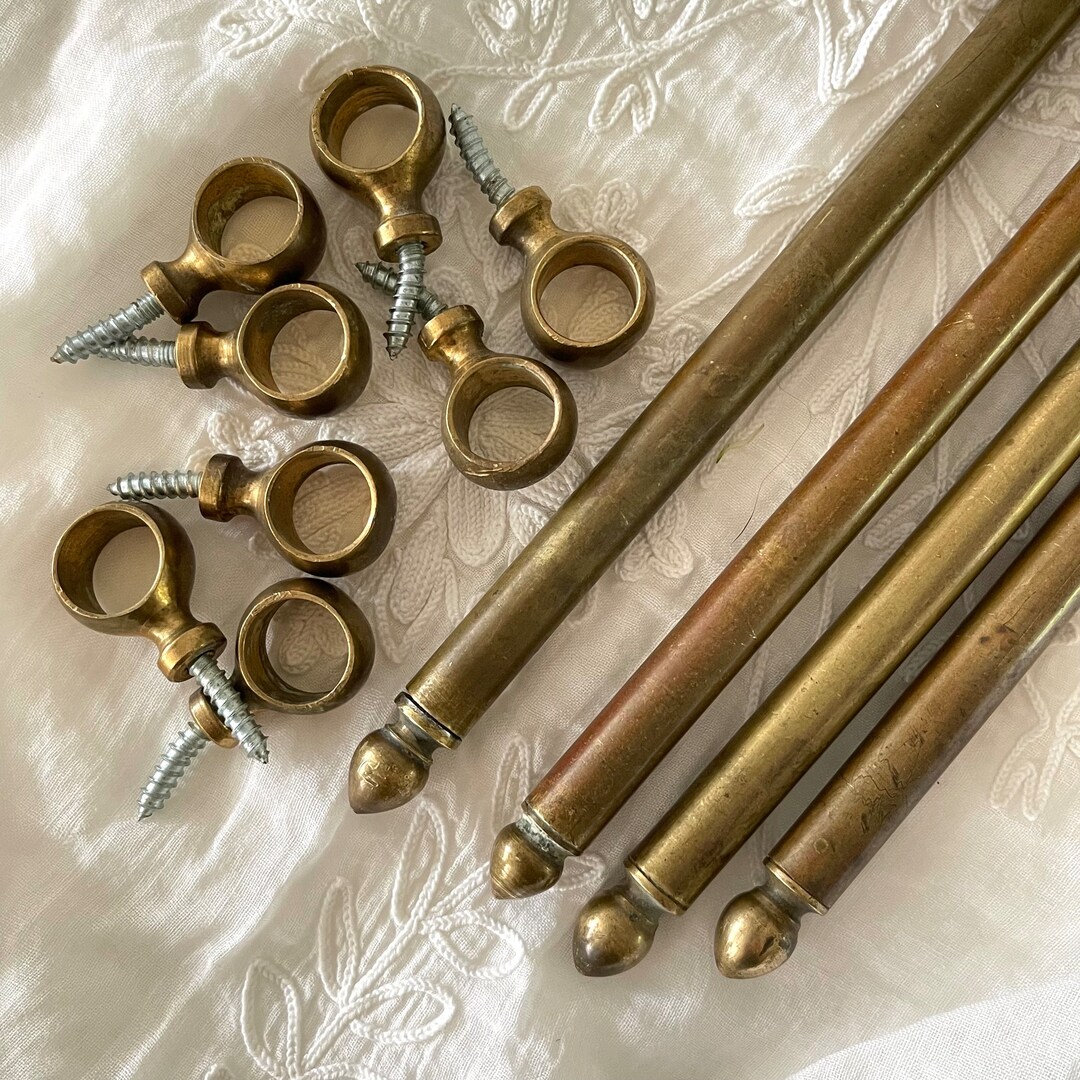23 French Antique Cafe Rod, Pot Rack, Stair Rod With Fixing Loops - Etsy UK