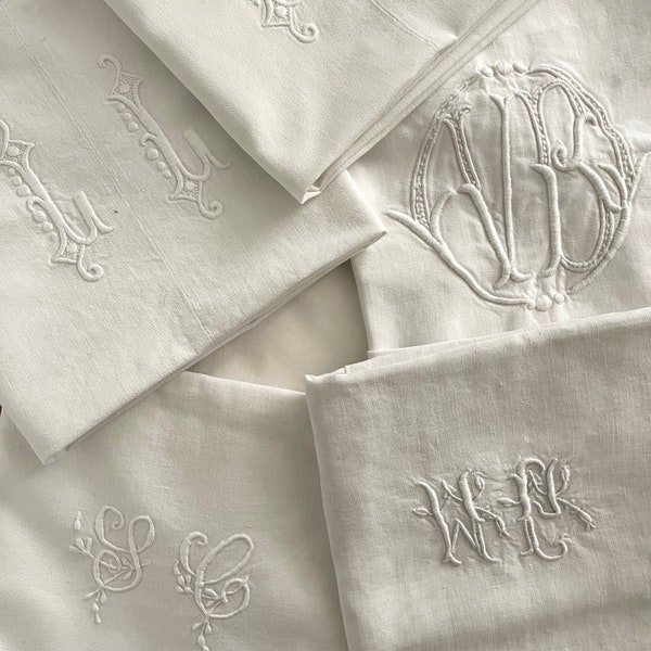Antique Monogrammed Linens - Etsy