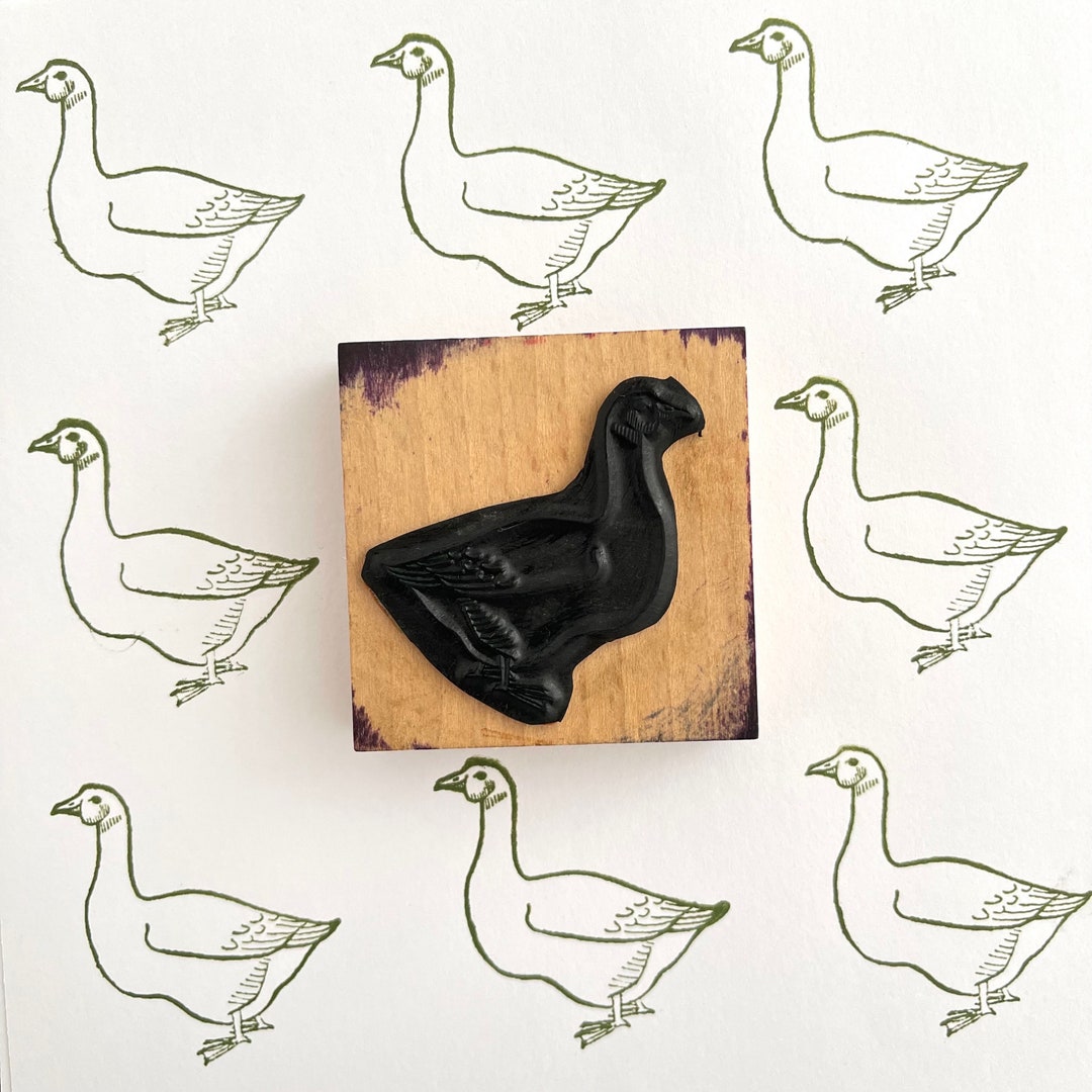 French Vintage School Stamp Goose - Etsy