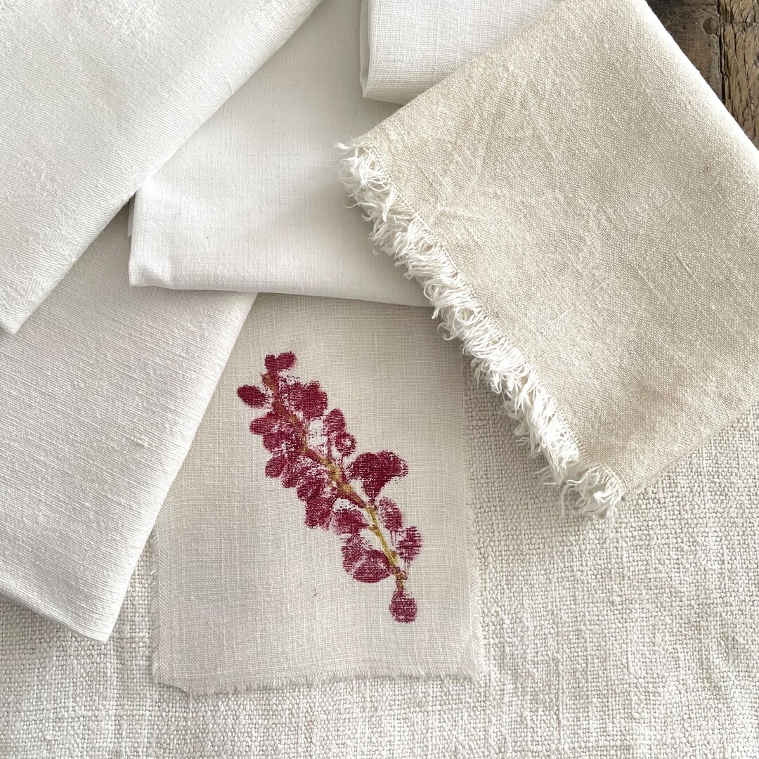 1lb Bundle of French Antique White Linen for Craft Projects, Journaling ...