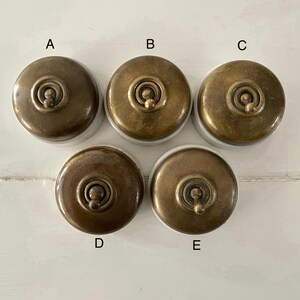 French Vintage Brass / Porcelain Light Switch - Etsy