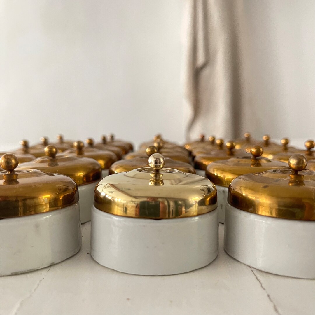 French Vintage Brass / Porcelain Light Switch, New Old Stock - Etsy