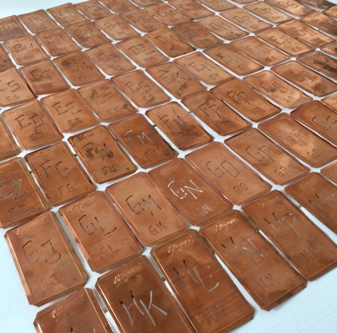 Choose Vintage Copper Stencil, Embroidery Monogram, Initial. - Etsy