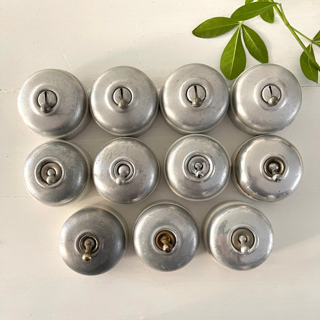 French Vintage Porcelain / Aluminium Light Switch - Etsy