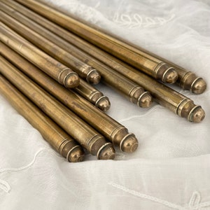 24 1/4 French Antique Cafe Rod, Pot Rack, Stair Rod With Fixing Loops ...