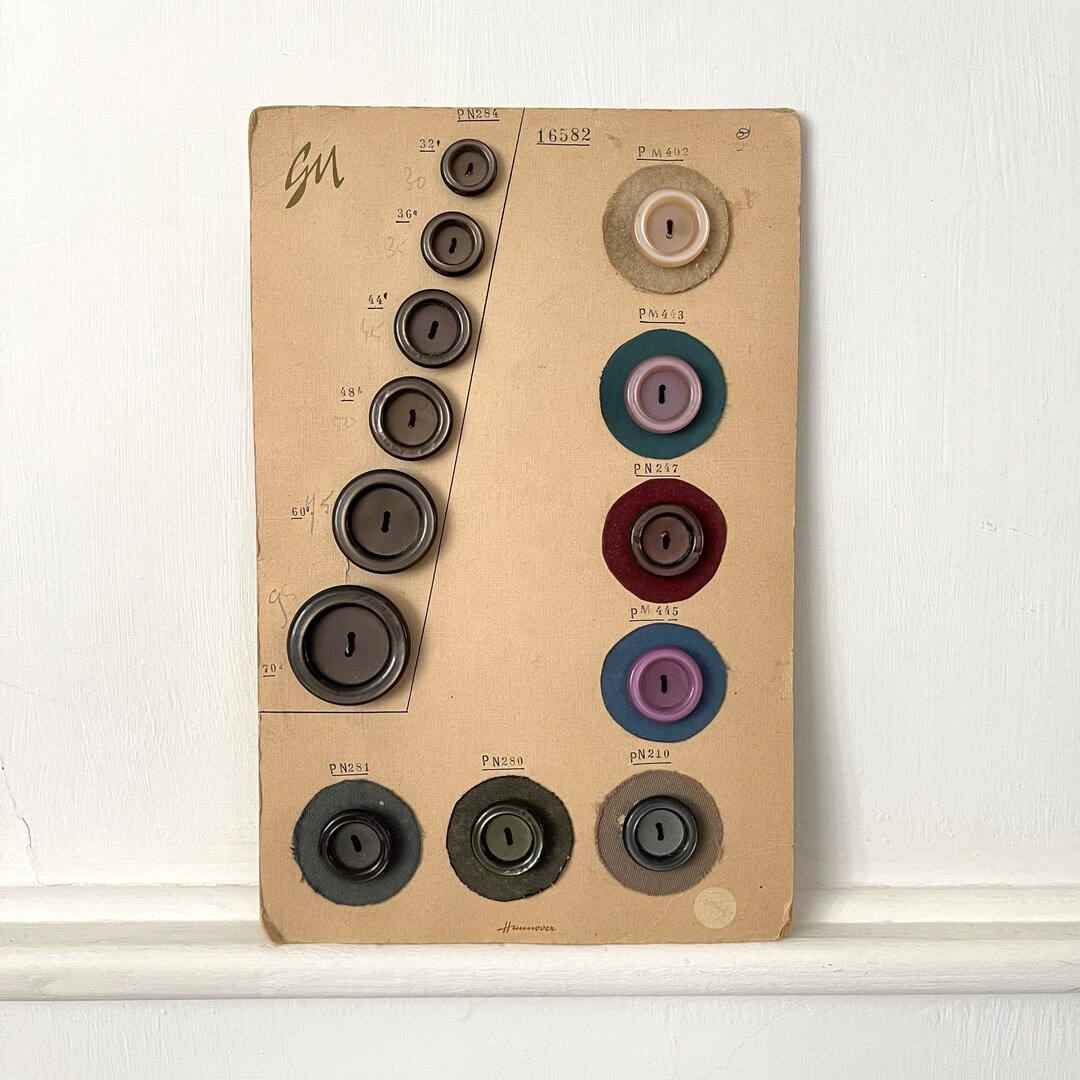 Antique Button Sample Card - Etsy