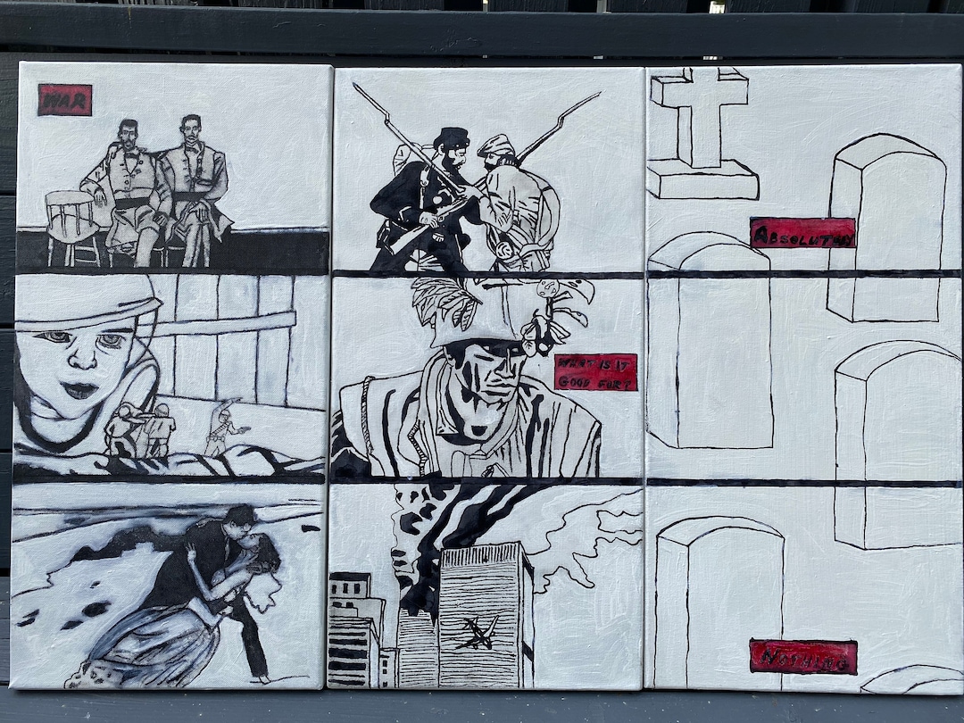 War Triptych - 2010 - Ink and Acrylic Paint on Canvas - Original ...