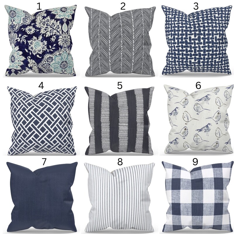 Blue Modern Pillow - Etsy