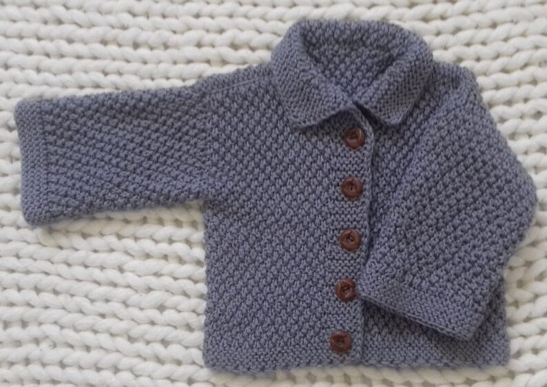 Knitting Pattern #36-“LONG SLEEVE BABY Jacket”-by Asmartpattern.size 6-9 Months.detailed ...