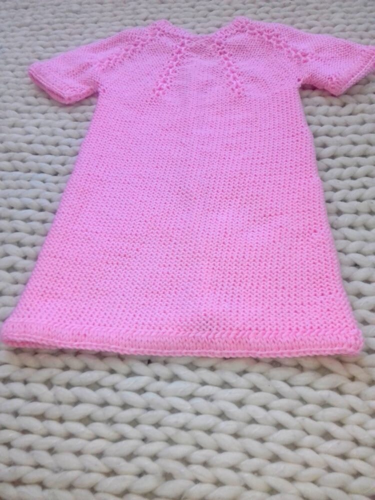 Knitting Pattern #29-“ROSEBUD BABY Dress”,size:6-9 Months.detailed Description in English Row by ...