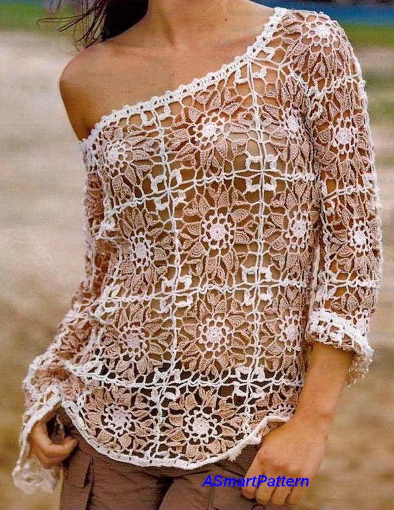 Crochet Pattern 26 for SUMMER SEXY SWEATER by Asmartpattern,s-m Size ...