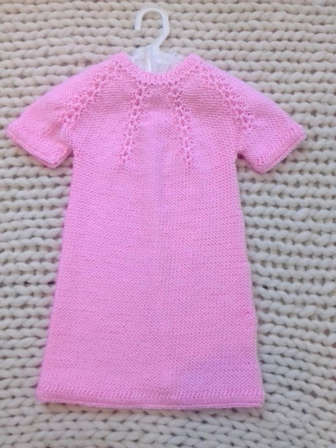 Knitting Pattern #29-“ROSEBUD BABY Dress”,size:6-9 Months.detailed Description in English Row by ...
