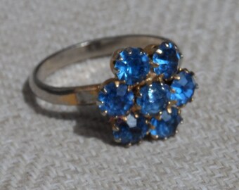 Blue Rhinestone Ring - Etsy