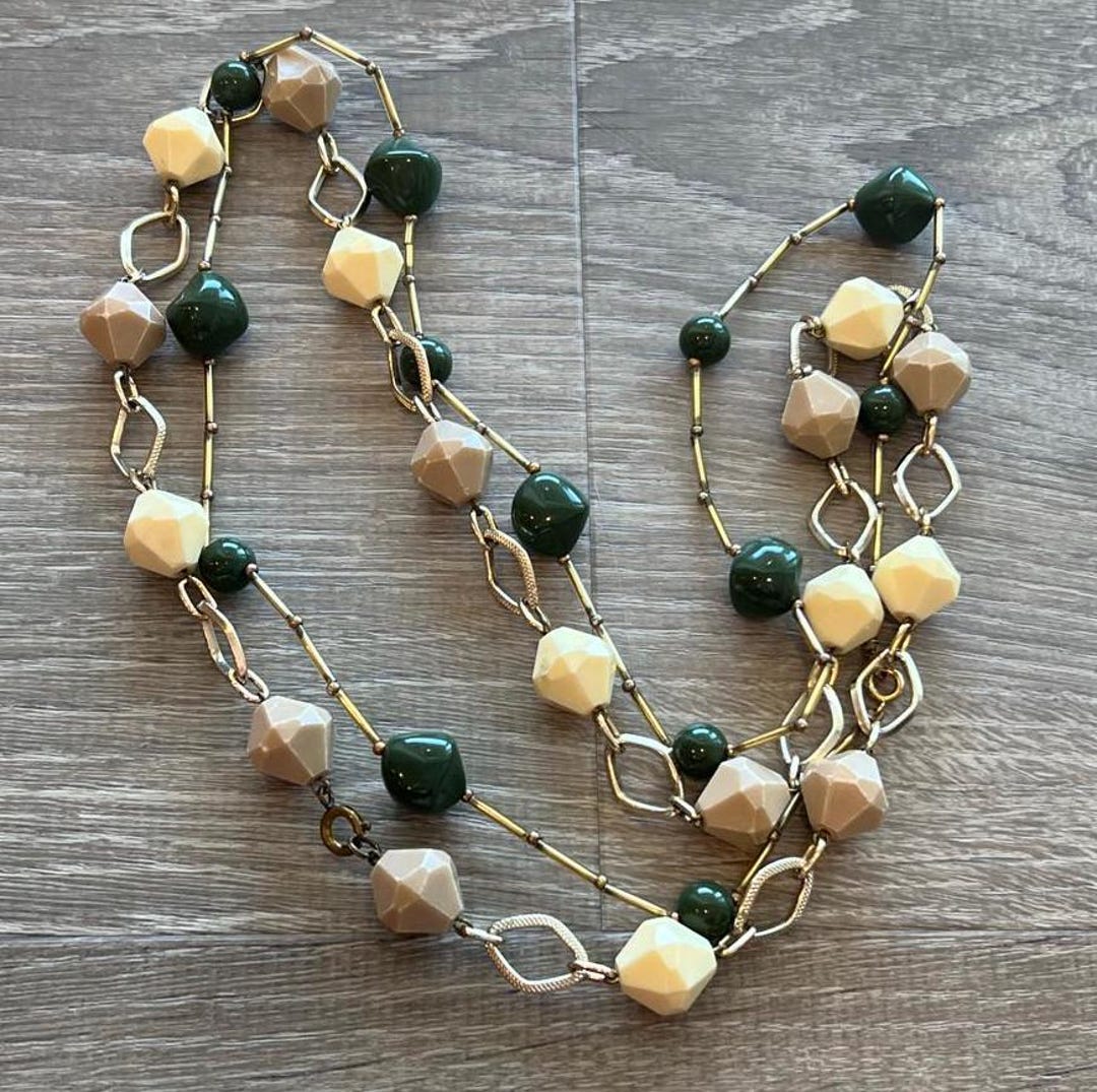 Mod Style Chain Bead Necklaces - Pair of Two! - Etsy