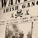 Irish Gang Wanted Sign - Irish Mob Wanted Poster - Vintage Man Cave ...