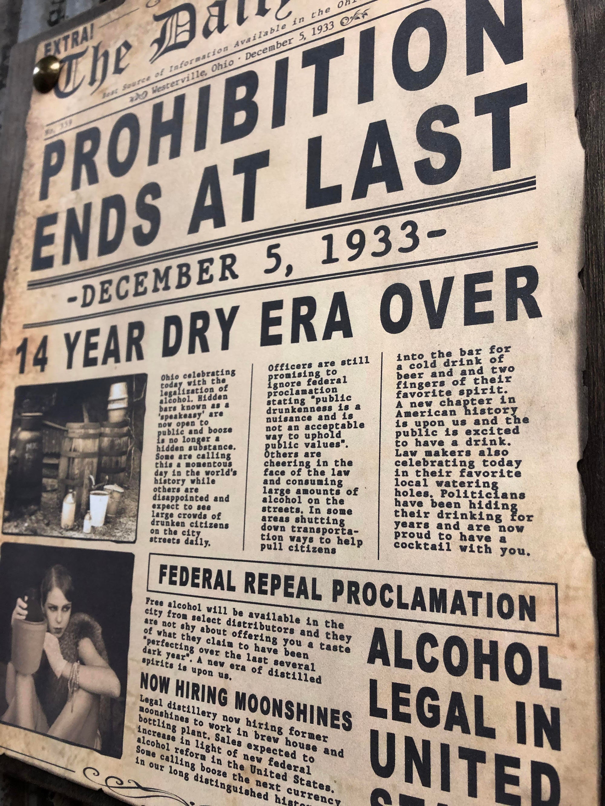 Prohibition Era Sign - Rustic Man Cave Sign - Beer Liquor Poster - Old ...