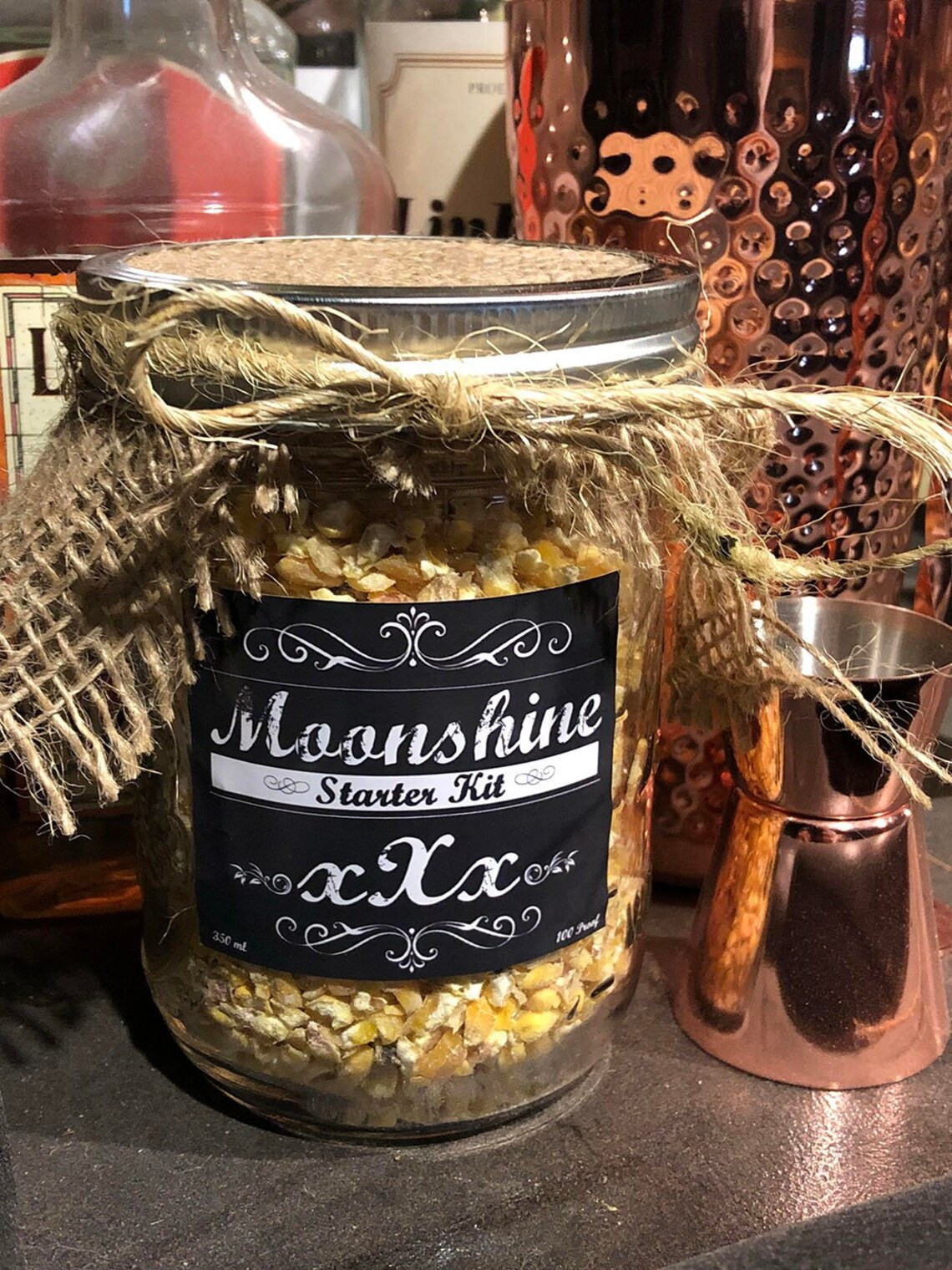 Moonshine Starter Kit – Small Mason Jar, Rustic Man Cave Decor - Etsy