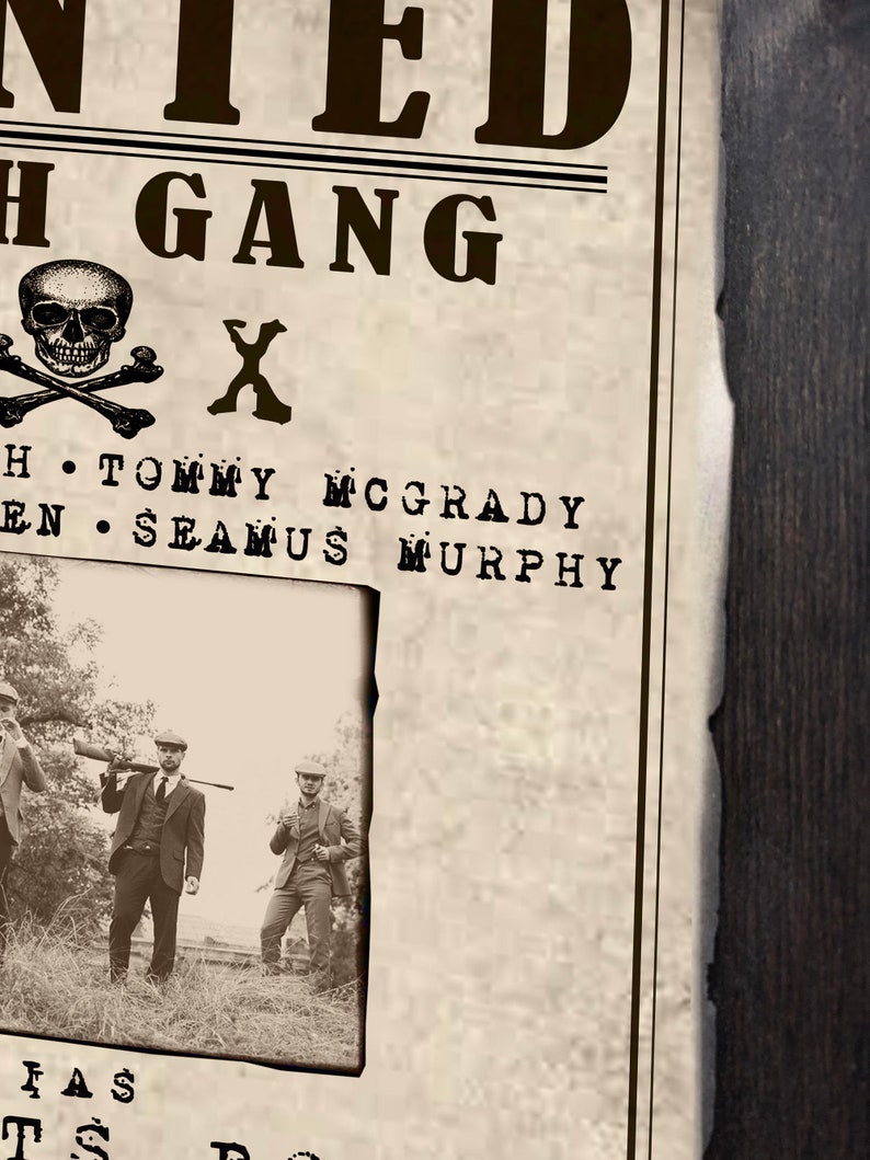 Irish Gang Wanted Sign Irish Mob Wanted Poster Vintage Man | Etsy