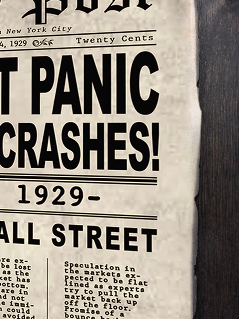 Stock Market Crash Sign Downloadable Art Rustic Man Cave - Etsy