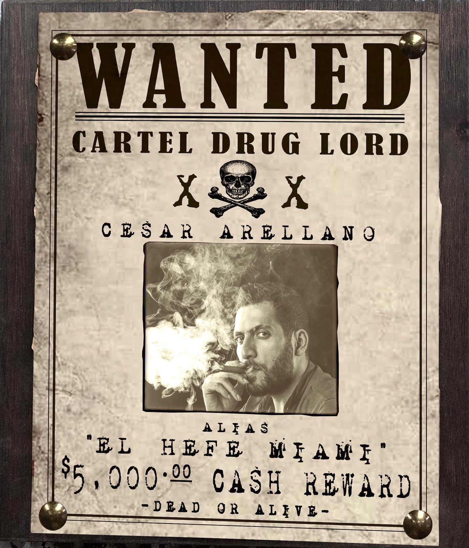 Mexican Cartel Wanted Sign Wanted Poster Rustic Vintage Man Cave Sign ...