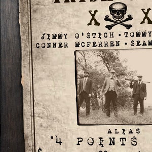 Irish Gang Wanted Sign - Irish Mob Wanted Poster - Vintage Man Cave ...